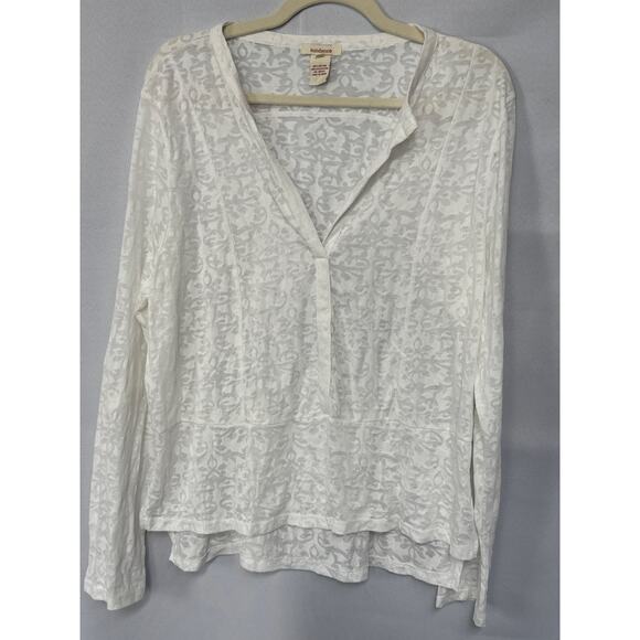 Sundance | Tops | Womens Sundance Sheer White Vneck Long Sleeve Sz Xl ...